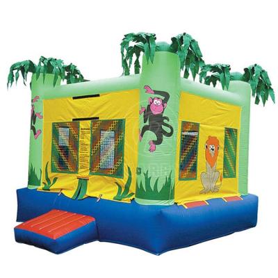 China Customized Color Palm Tree Bouncy Castle with Slide Pool Inflatable Bounce House for sale