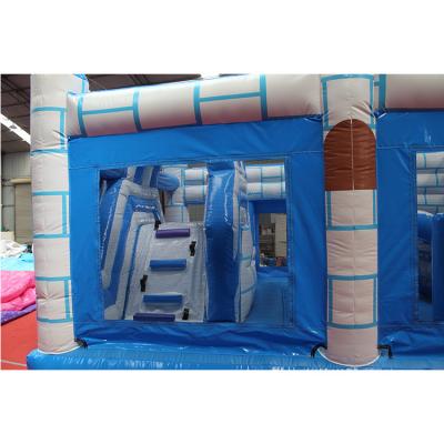 China Take Your Parties to the Next Level with Our Blue Square Brick Inflatable Castle for sale