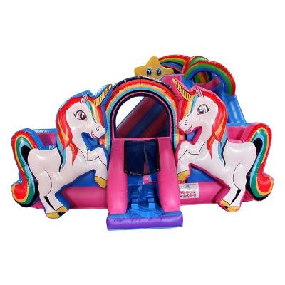 China Age Range 14 Years up Inflatable Pink Unicorn Bouncy Castle Bouncer Combo for Unisex for sale