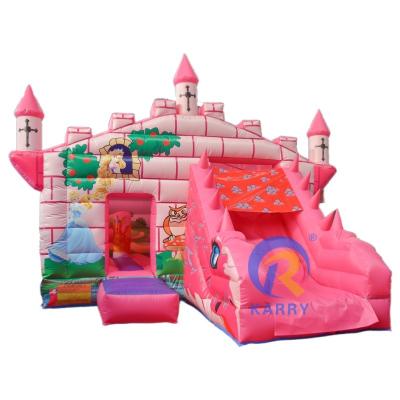 China Toddler Pink Castle Inflatable Chameleon Bouncy Castle Combo Slide with Accessories for sale