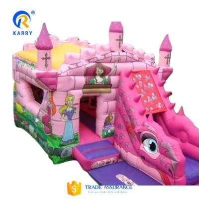 China Toddler Pink Castle Inflatable Chameleon Bouncy Castle Combo Slide with Accessories for sale