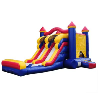China 3in1 Double Lane Inflatable Bouncy Castle Slide Combo in Colorful Design for Unisex for sale