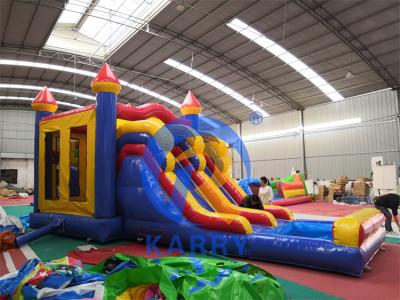 China 3in1 Double Lane Inflatable Bouncy Castle Slide Combo in Colorful Design for Unisex for sale
