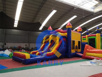 China 3in1 Double Lane Inflatable Bouncy Castle Slide Combo in Colorful Design for Unisex for sale