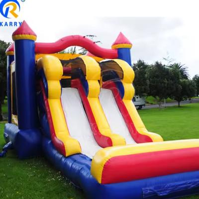 China 3in1 Double Lane Inflatable Bouncy Castle Slide Combo in Colorful Design for Unisex for sale