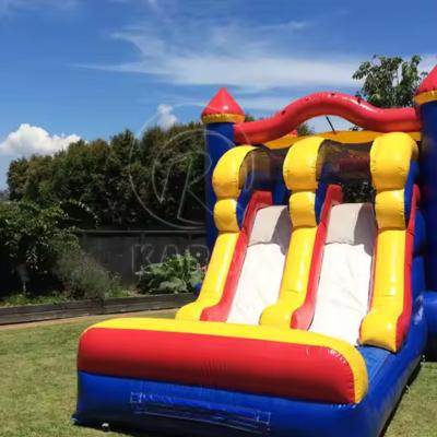 China 3in1 Double Lane Inflatable Bouncy Castle Slide Combo in Colorful Design for Unisex for sale