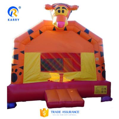 China PVC Tarpaulin Cartoon Tiger Kids' Jumping Bouncy Castle with Inflatable Bouncer Slide for sale