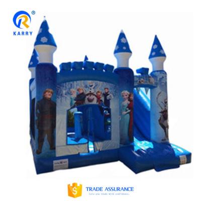 China Customized Color Princess Castle/Slide Combo PORTABLE Frozen Theme PVC Bouncy Castle for sale