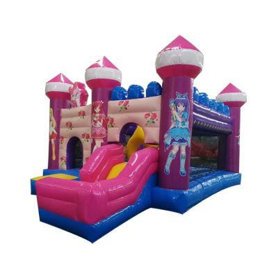 China Girls Pink Cartoon Bala Magic Fairy Inflatable Bouncer Castle with Slide 6*4*3.5m Size for sale
