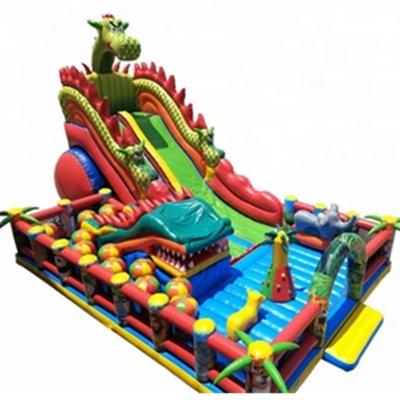 China 14 Years up Popular Shopping Mall Inflatable Fun City Dragon Bouncy Castle for Kids for sale