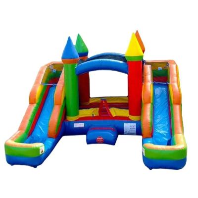 China PVC Commercial Grade Water Slide Inflatable Bounce House with Slide and Repair Kits for sale