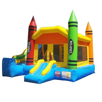 China Portable Small Crayon Inflatable Moonwalk Bounce House with EN71/CE/Lead Certificate for sale