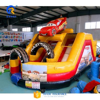 China Customize Double Slide Character Monster Truck Inflatable Bouncy Castle for Kids for sale