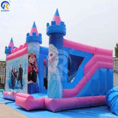 China Outdoor Playground Customized Color Inflatable Bouncy Castle Frozen Theme Bouncer Slide for sale