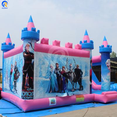 China Outdoor Playground Customized Color Inflatable Bouncy Castle Frozen Theme Bouncer Slide for sale