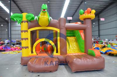China Jungle Adventure Castle Inflatable Bouncer Slide Combo with Jungle Animal Design for sale