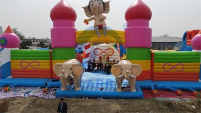 China Portable Design Elephant Theme Inflatable Jumping Slide and Repair Kits Included for sale