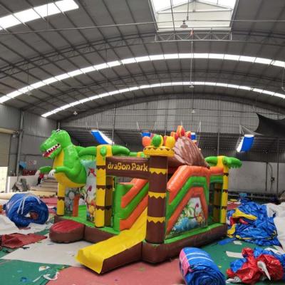 China Commercial Bouncy House PVC Inflatable Bouncer Castle Combo Slide in Jungle Dino Park for sale