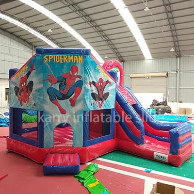 China KR-BH610 Commercial  Customized Color Bounce House with Slide and Spiderman for sale