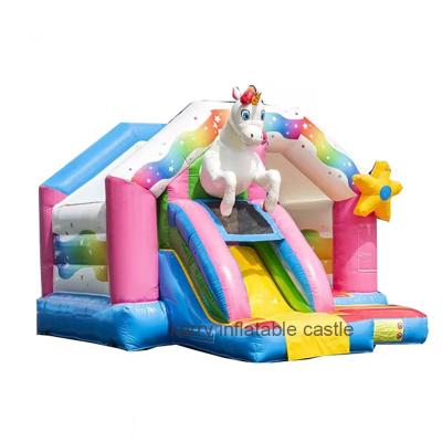 China ExquisitelyOutdoor Playground kids inflatable slide bouncer with Blower for sale