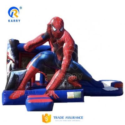 China Outdoor Playground Inflatable Spider Man Bounce House Combo Slide for Kids and Adults for sale