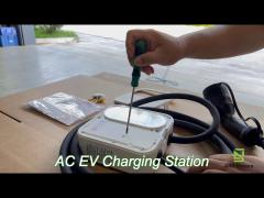 single phase electric vehicle charging station wallbox charger 32a ip65 with 5m cable