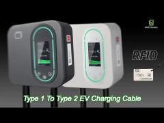 type 1 to type 2 ip67 electric car charging cable with sae j1772 spring cable