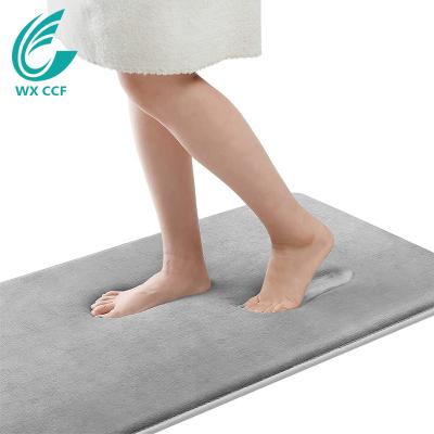 China Custom Made Comfortable Non Slip Water Absorbent Washable Non Slip Memory Foam Bath Mat Set for sale