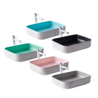 China Rectangular Ceramic Countertop Basin 500x395mm Vessel Sink for Hotel Villa for sale