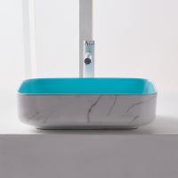 China Rectangular Ceramic Countertop Basin 500x395mm Vessel Sink for Hotel Villa for sale