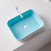 China Rectangular Ceramic Countertop Basin 500x395mm Vessel Sink for Hotel Villa for sale