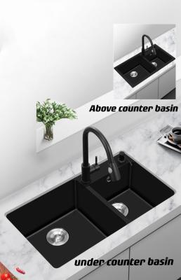 Cina I lavandini di cucina di acciaio inossidabile di Undermount raddoppiano le ciotole profonde di 220mm in vendita