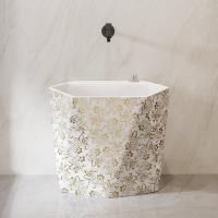 China Household Rectangular Ceramic Mop Sink Small Countertop Mounted Type for sale