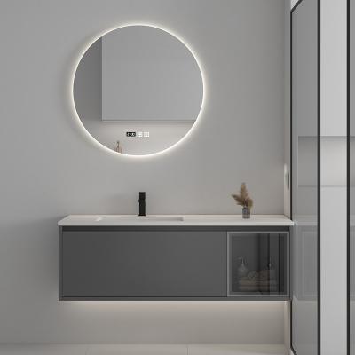 Cina 3 Governi di bagno di legno solidi delle porte con lo specchio del touch screen LED in vendita