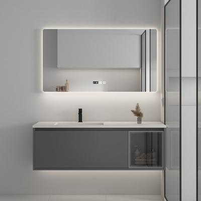 Cina 3 Governi di bagno di legno solidi delle porte con lo specchio del touch screen LED in vendita