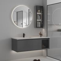 China 3 Doors Solid Wood Bathroom Cabinet with Touch Screen LED Mirror 23-39in for sale