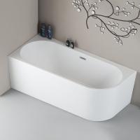 China Oval Free Standing Acrylic Bathtub 1700x760mm Solid Surface Freestanding Soaking Tub for sale