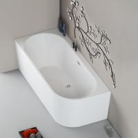 China Oval Free Standing Acrylic Bathtub 1700x760mm Solid Surface Freestanding Soaking Tub for sale