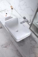 China White Rectangular Ceramic Table Top Bathroom Sink 580x410mm Countertop Basin for sale