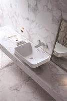 China White Rectangular Ceramic Table Top Bathroom Sink 580x410mm Countertop Basin for sale