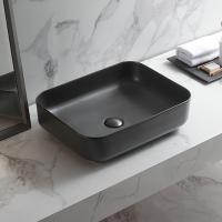 China Rectangular Ceramic Countertop Basin 500x390mm White Vessel Sink for Modern Bathroom for sale