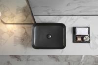 China Rectangular Ceramic Countertop Basin 500x390mm White Vessel Sink for Modern Bathroom for sale