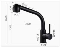 China Black Pull Out Kitchen Faucet 304 Stainless Steel Single Handle Deck Mounted Hot Cold Water for sale