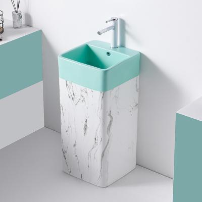 Cina Lavandino ceramico rettangolare del bagno del piedistallo del lavabo di auto pulizia in vendita