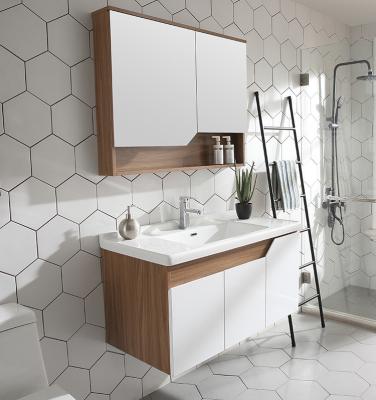 Cina Governo di bagno di legno solido di anti corrosione con il lavabo dello specchio in vendita