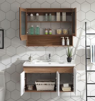 Cina Governo di bagno di legno solido di anti corrosione con il lavabo dello specchio in vendita