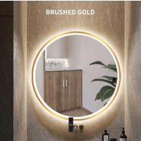 China Round Shape Illuminated LED Bathroom Mirror Defog with One Button 3000K for sale