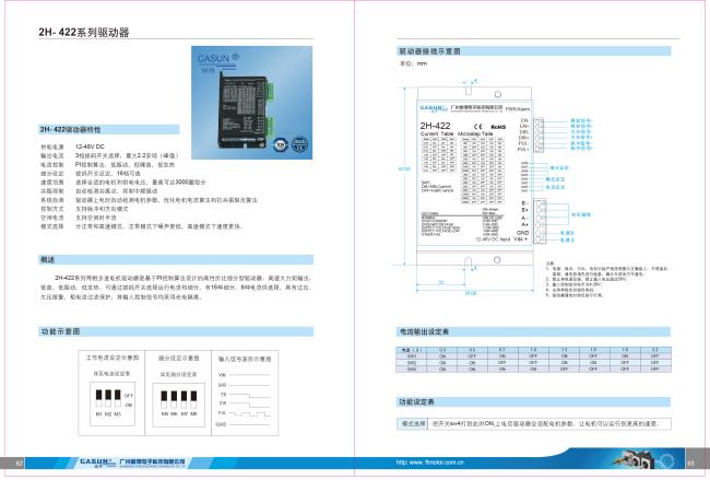 Casun Stepper Motor Driver 2H-422 dimensions diagram