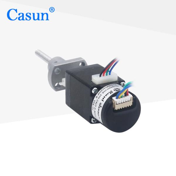 2 phase Nema 8 Bipolaire 1,8 degré moteur à vis à bille pas à pas 28 mm corps avec encodeur 14mN.m