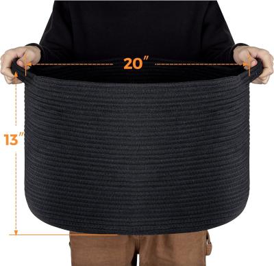 China Woven Baskets for Shelves Storage, Cube Shelf Closet Storage Baskets Bins Set 3, small cotton rope basket for home for sale